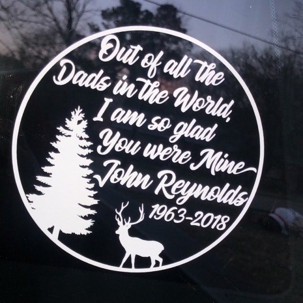 Dad Memorial Vinyl Decal | Custom Tribute Remembrance Sticker Forever ...