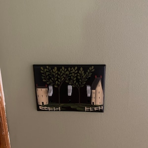 Light Switch Plate Covers Primitive Black With Saltbox and Colonials ...
