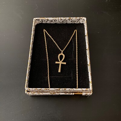 18K Gold Ankh Necklace, Gold Ankh Necklace, Dainty Ankh Necklace ...
