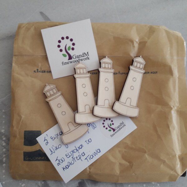 Lighthouse, Wood Lighthouse Shape Cutout, Unfinished Wooden Lighthouse ...