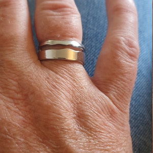 Silver Chunky Ring, Double Layer Ring, Silver Stacking Ring, Stackable ...