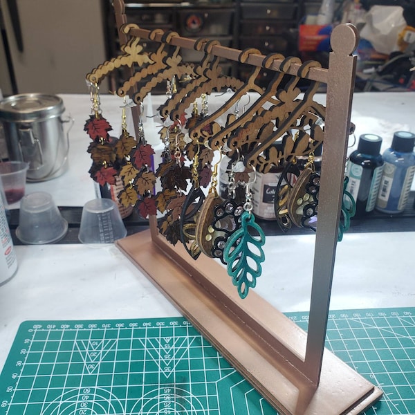 EARRING Display COAT RACK, Glowforge Ready, Instant Download - Etsy