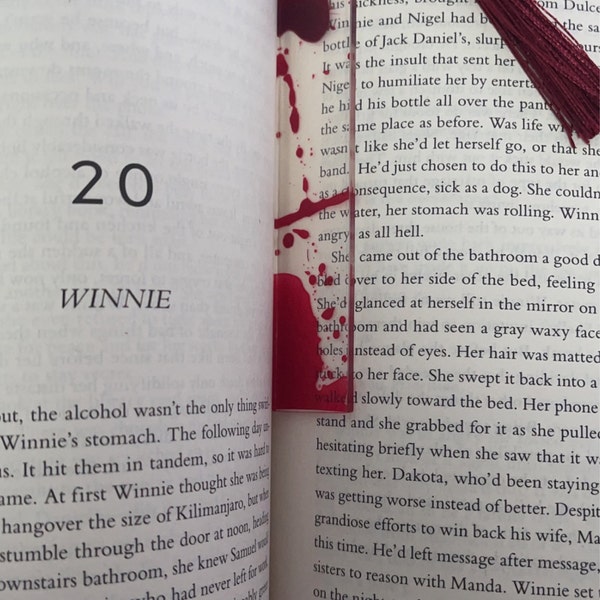 Blood Splatter Bookmark , Horror Bookmarks, Resin Bookmarks, Bloody ...