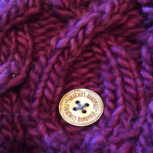 Product Labels, Personalized Wooden Buttons for Knitted and Crocheted ...