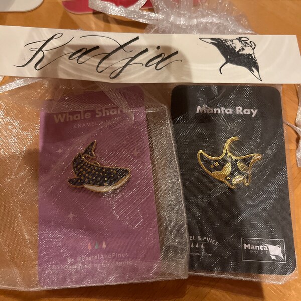 Coral Reef & Manta Ray Pin, Ocean in a Bottle Gold Hard Enamel Pin, Sea ...