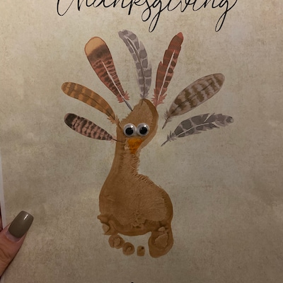Happy Thanksgiving From Your Little Turkey / Footprint Handprint Art ...