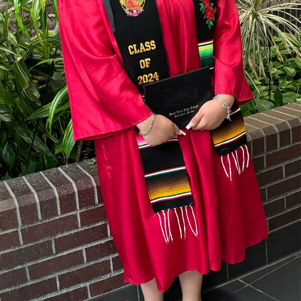 Floral Embroidered Sarape Mexican Graduation Stole.graduation Stash ...