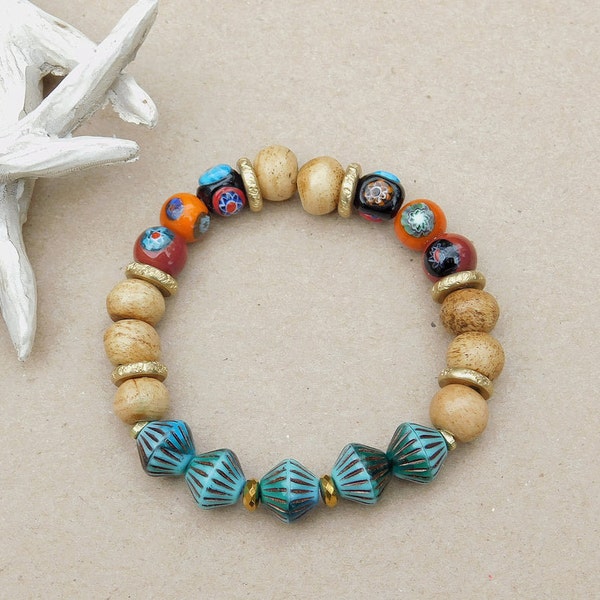 10x8mm Light Brown Water Buffalo Bone Rondelle Beads - 15 Inch Stand ...