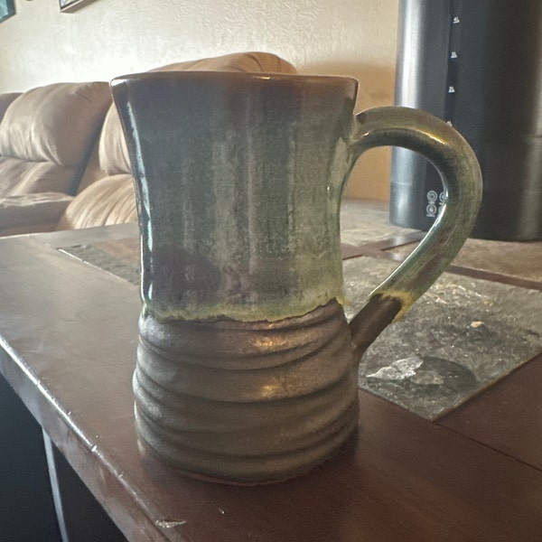 Handmade Coffee Mug, Pottery Mug With Hand Carved Designs in Turquoise ...