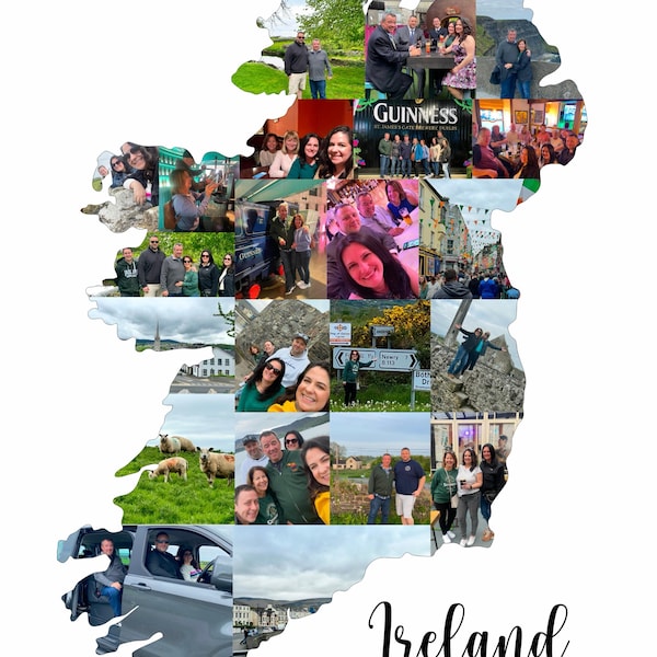 Ireland Map Photo Collage, Personalized Travel Gift (digital File) - Etsy