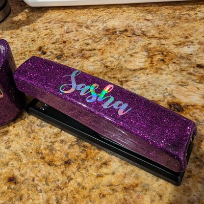 Personalized Stapler, Glitter Epoxy Stapler, Personalized Teacher Gift ...