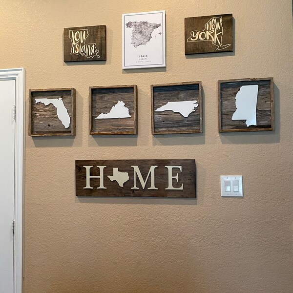 Name Your State. Rustic State Shape. Reclaimed Wood Wall Art. State ...