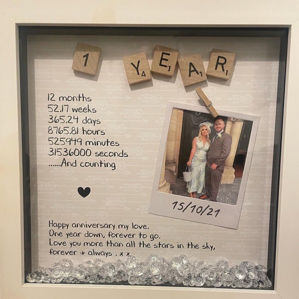 Personalized First Anniversary Frame: Scrabble Tile Gift - Etsy