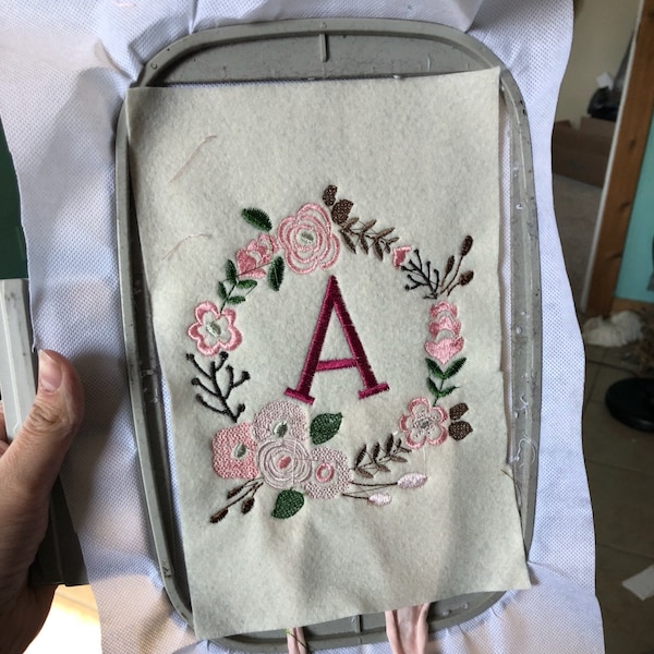 Floral Wreath Font Frame Monogram Design EMBROIDERY DESIGN FILE Instant ...