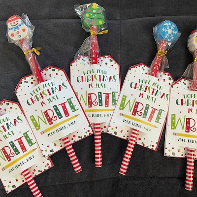 Christmas Pencil Gift Tag Just Write Holiday Pencil Tags Student ...