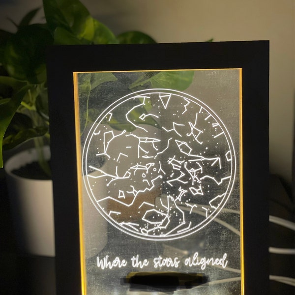 CUSTOM Night Light Star Map LED Frame for Loved Ones Family Friends Her ...