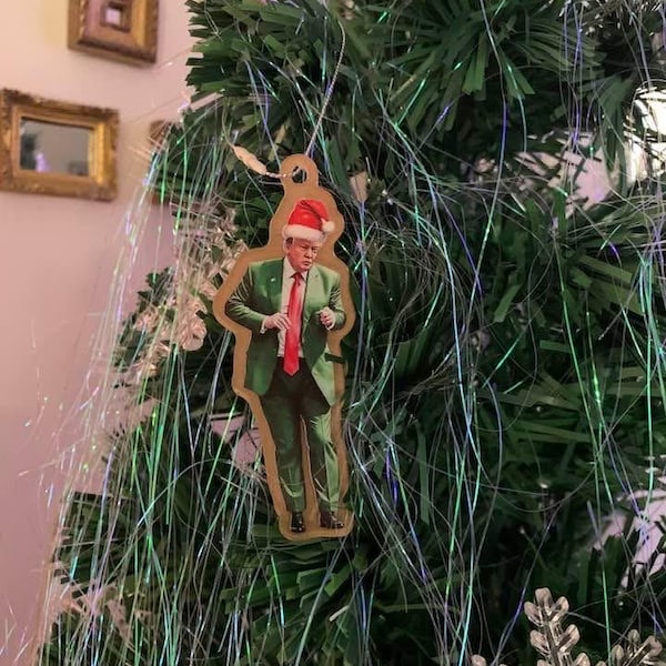 Trump Dancing Ornament, Christmas Trump Acrylic Hanging Ornament MAGA ...