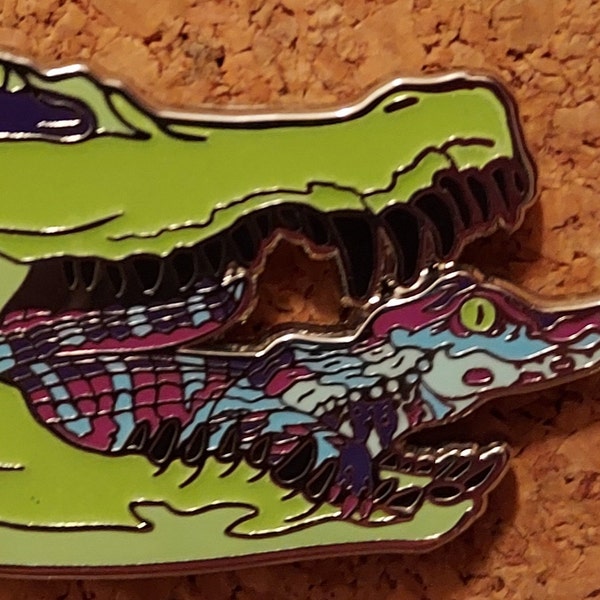 Alligator Enamel Pin Set - Gold Rainbow Metal Glow in the Dark Green ...