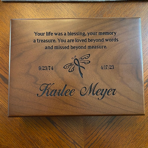 Memorial Keepsake Box, Forever in Our Heart Memory Box, Loss of Dad ...