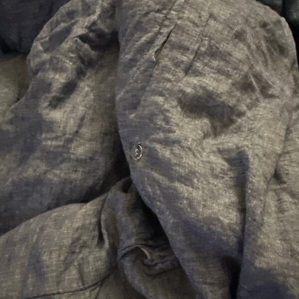 Navy and White Striped Bed Skirt, Classic Striped Linen Dust Ruffle ...