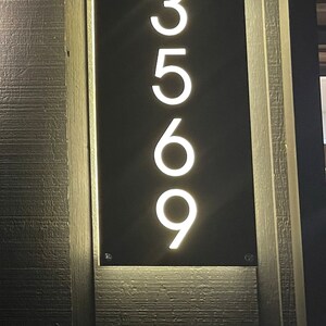 LED, Lighted Background, Custom LED House Number, Vertical Address ...