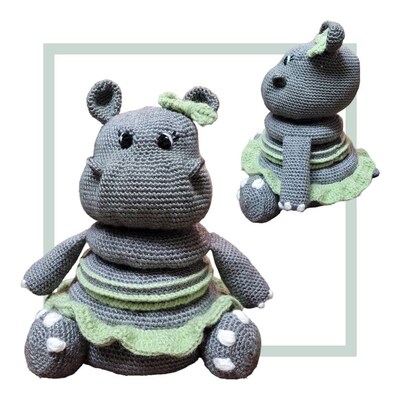 Hippo Stacking Toy Crochet Pattern Amigurumi Safari Animal - Etsy