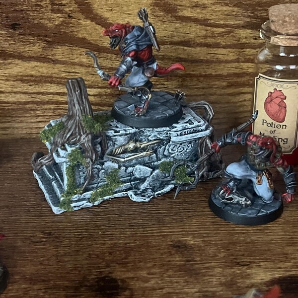 Graveyard (8) Mausoleum Tomb Moss Gravestone Skull Statue / Painted ...