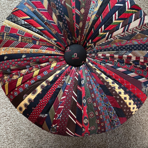Custom Tuffet Stool Made With YOUR TIES! - Etsy