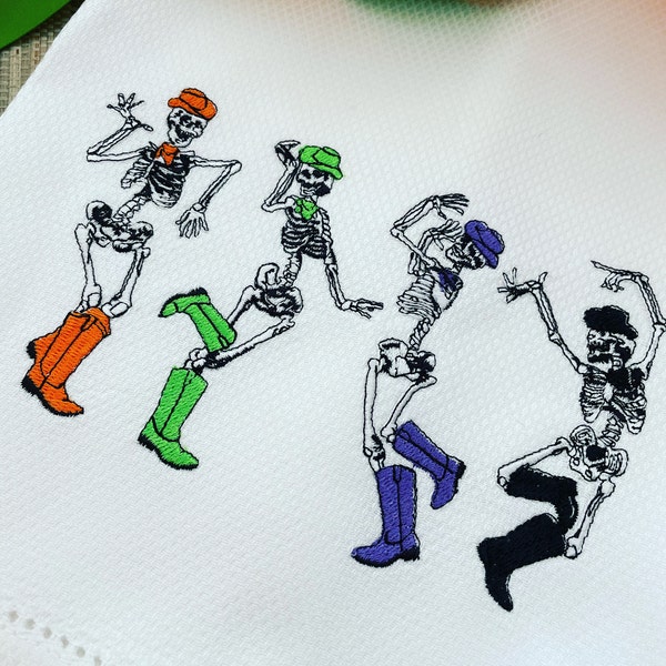 Colorful Dancing Skeletons Embroidery File - Etsy