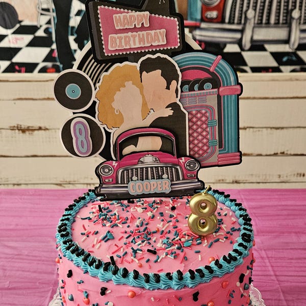 Grease - 50’s Cake Topper - Etsy