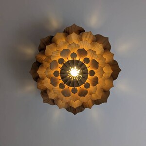 Wood Flower Ceiling Light DAISY Pendant Light Fixture Wood - Etsy