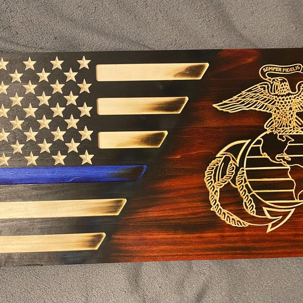 Wood Flag Customs and Border Protection CBP Green Line Flag Celebrate ...