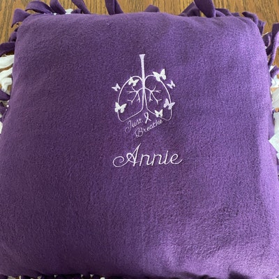 Just Breathe Machine Embroidery Design, Lung Cancer Awareness ...