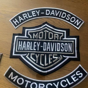 Harley Davidson Double Skull Large Patch 12" Motorcycle Jacket Back ...