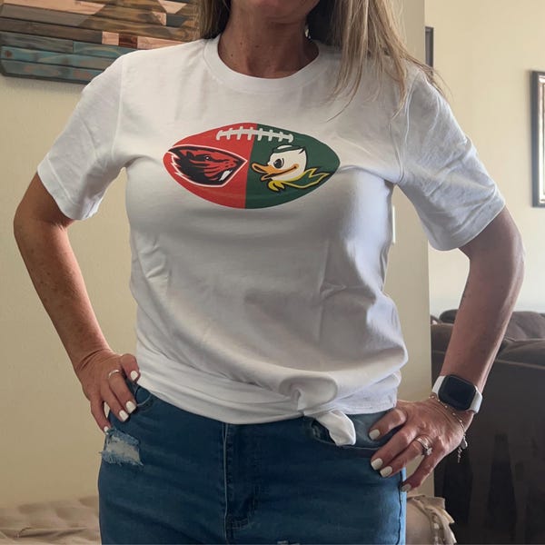 Custom Gift Two College Football Tshirt, Dual School Unisex Shirt ...