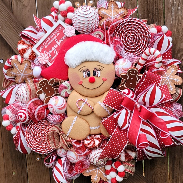 Gingerbread Wreath Attachment, Christmas Wreath Attachment, Wreath ...