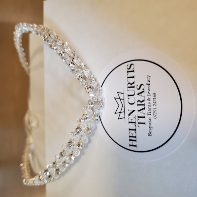 Bridal Forehead Headpiece. Silver Brow Band Made With Swarovski Crystal ...