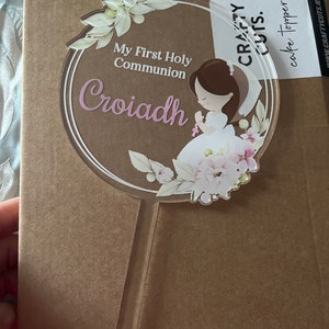 Communion Girl Personalised Cake Topper - Etsy