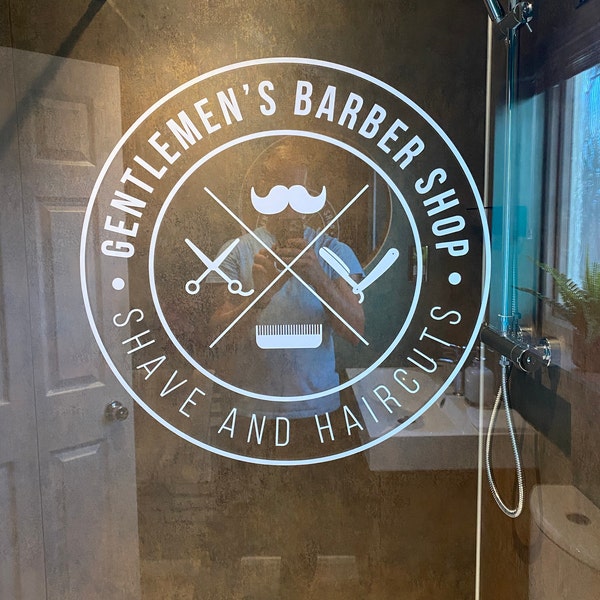 Barber Shop Sign, Barber Shop Decal, Barber Shop Door Decal, Barber ...