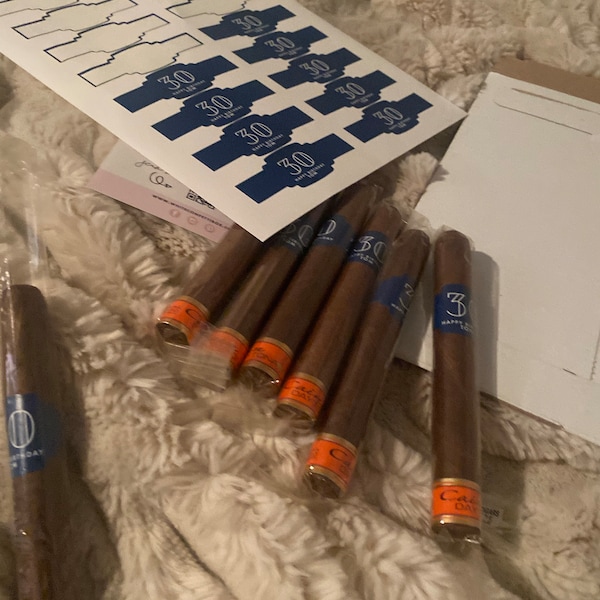 BULK Custom Cigar Bands - Custom Birthday Cigar Label - Birthday Favors ...