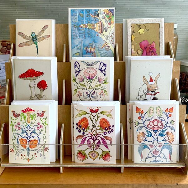 Counter Top Retail Card Display Stand With 3-tiers of Shelves 7.625 ...