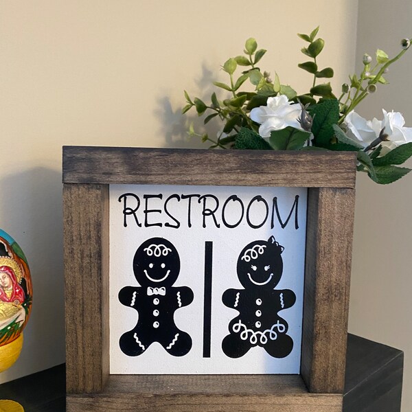 Funny Christmas Bathroom Mini 6"x6" Sign, Farmhouse Bathroom, Bathroom ...