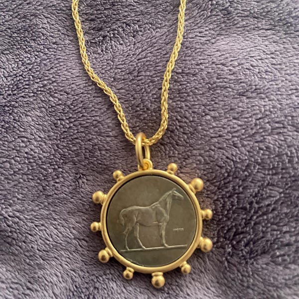 Horse Coin Pendant, Coin Pendant, Equestrian Pendant, Equestrian Coin ...