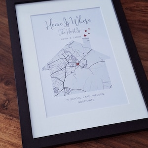 New Home Gift, Personalised Housewarming Gift, New Home Map Print Gift ...