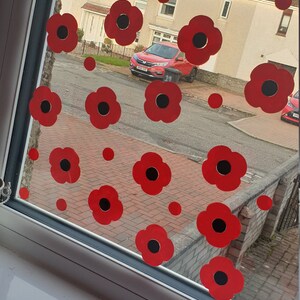 Poppy Window Stickers Poppies Day Remembrance Tribute Scene - Etsy UK