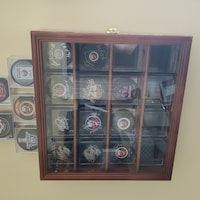 20 Hockey Puck Display Case Cabinet Holder Rack Stand 98% UV - Lockable ...