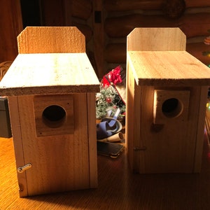 2 Cedar Bluebird Houses-hand Crafted, Rough Cut Cedar - Etsy