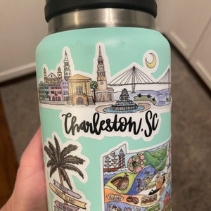 Charleston South Carolina Skyline Sticker - Etsy
