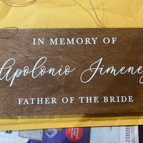 In Memory Sign, Memory Chair Sign for Loved One, in Memory Wedding Sign ...