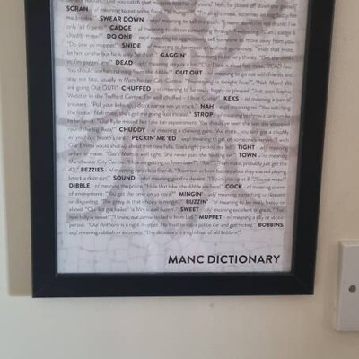 Manchester Quote Phrase Dictionary Print Poster in A1, A2, A3 or A4 ...